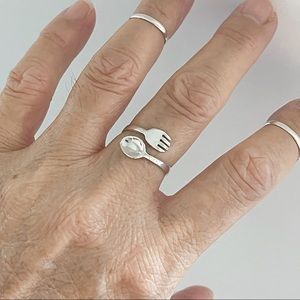 Jewelry | Top Seller Sterling Silver Delicate Fork And Spoon Ring ...